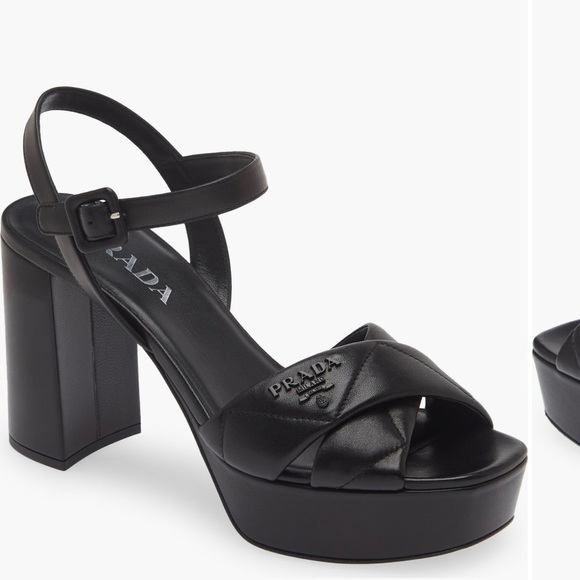 Prada Crisscross Platform Sandals